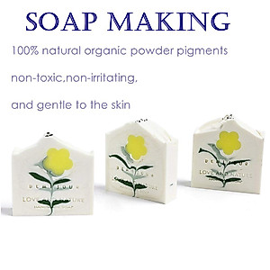 Mica Powder, Lip Gloss Pigment Powder 24 Colors, Handmade Soap Making Colorants, for Epoxy Resin Dye, Candle Making, Eye Shadow, Blush, Nail, Paint, Resin Craft