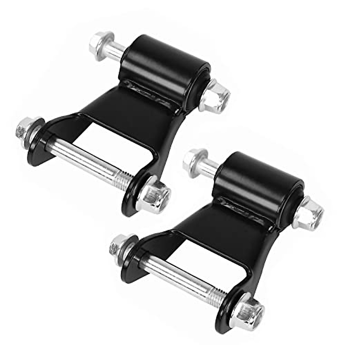 BLACKHORSE-RACING 2pcs Rear Leaf Spring Shackle Kit Compatible with 1999-2013 Avalanche 2500 Sierra 1500 2500 HD Silverado 1500, Replaces 722-029 22820716 25812937