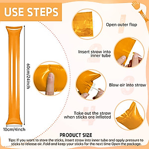 ZCYSRLQIN 48 Pcs Noisemakers Include 24 Hand Clappers 24 Thunder Sticks Cheer Noise Makers for Sporting Events Football Games School Team Spirit Items Party Favors Dance (Orange)