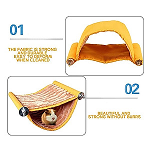 HANFAIRS Bird Nest House Winter Warm Parrot House Bed Hammock Tent Toy Bird Cage Perch Stand for Parrots Budgies Parakeet yellow