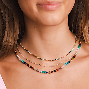 Lotus and Luna 4MM Energy Chakra Healing Necklace with Real Stones (Master Healer)