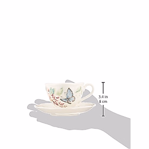 Lenox Meadow Cup and Saucer, 1.3 LB, Blue Butterfly