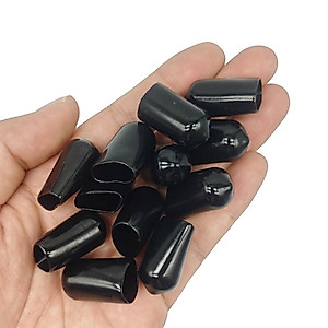 Alamic 50 Pieces Rubber End Caps 3/8" Vinyl End Caps Bolt Screw Covers Thread Protectors, Round Flexible Rubber Screw Covers Bolt Caps