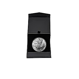 1993 - U.S. Silver Eagle in Plastic Air Tite in Magnet Close Black Gift Box - Gem Brilliant Uncirculated Dollar Uncirculated US Mint