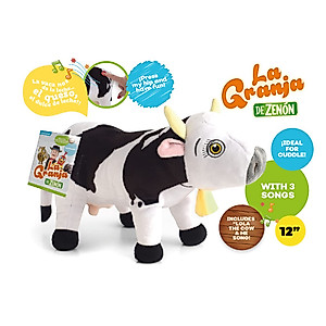 La Granja DE ZENÓN Vaca Lola 14 in. | Musical Stuffed Animal Soft and Huggable | El Reino Infantil