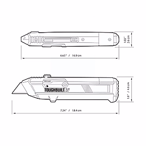 ToughBuilt Utility Knife + 2 Blade Mags, (TB-H4S2-03)