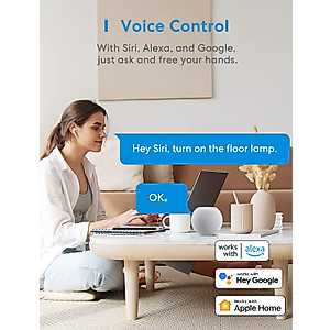 meross Smart Plug Power Strip, WiFi Flat Outlet 15A Compatible with Apple HomeKit, Siri, Alexa, Google Assistant & SmartThings, with 4 AC Outlets & 4 USB Ports, 6 Feet Surge Protector Extender