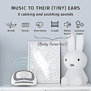 MyBaby SoundSpa White Noise Machine for Babies | 6 Soothing Lullabies for Newborns, Sound Therapy for Travel, Relaxing, Kids, Newborns, Baby Songs, Adjustable Volume, Auto-off Timer, By HoMedics