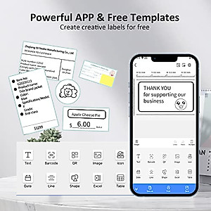 LERANDA Label Maker, Portable Bluetooth Thermal Label Printer for Barcode, Clothing, Organizing, Small Business, Office, Home, Easy to Use, Support with iOS & Android, with 1.96x1.18 inch Label