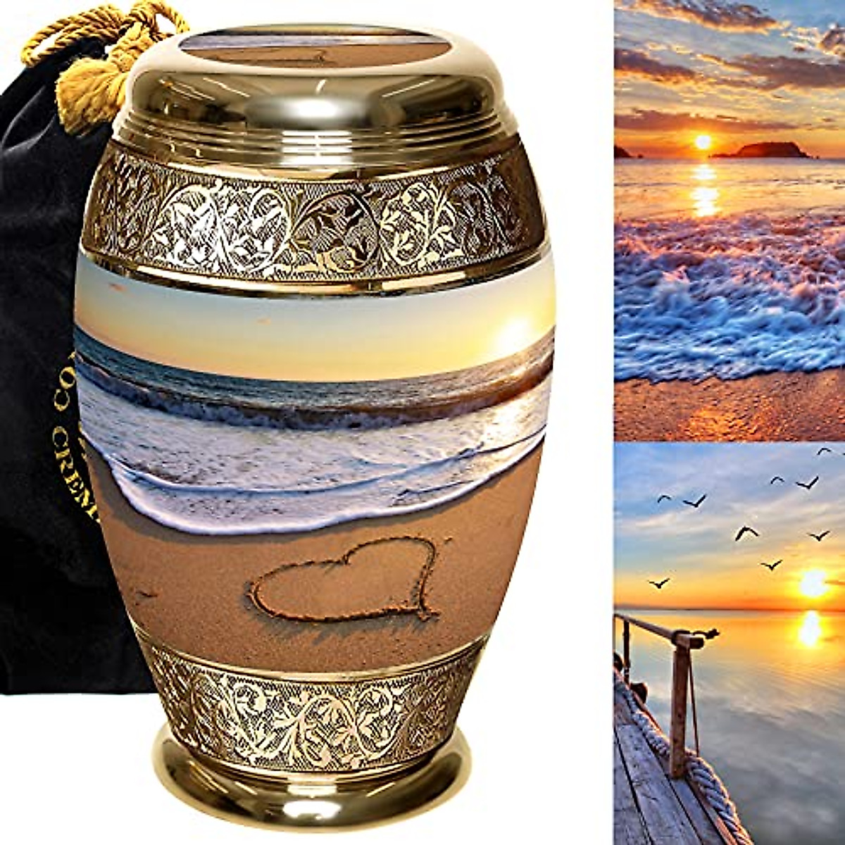 Endless Summer Urn Sunset Urns for Ashes Adult Male Large XL or Small Cremation Urns for Adult Ashes for Burial, Niche or Home Urns for Human Ashes Adult Female