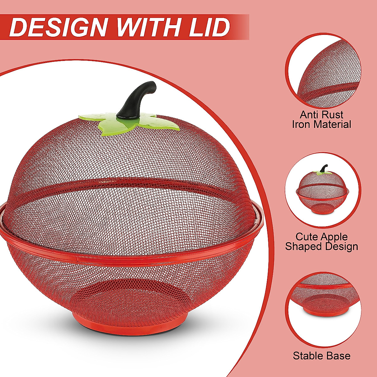 Kovot Apple Shaped Mesh Fruit Basket | Keep Freshness In & Bugs Out