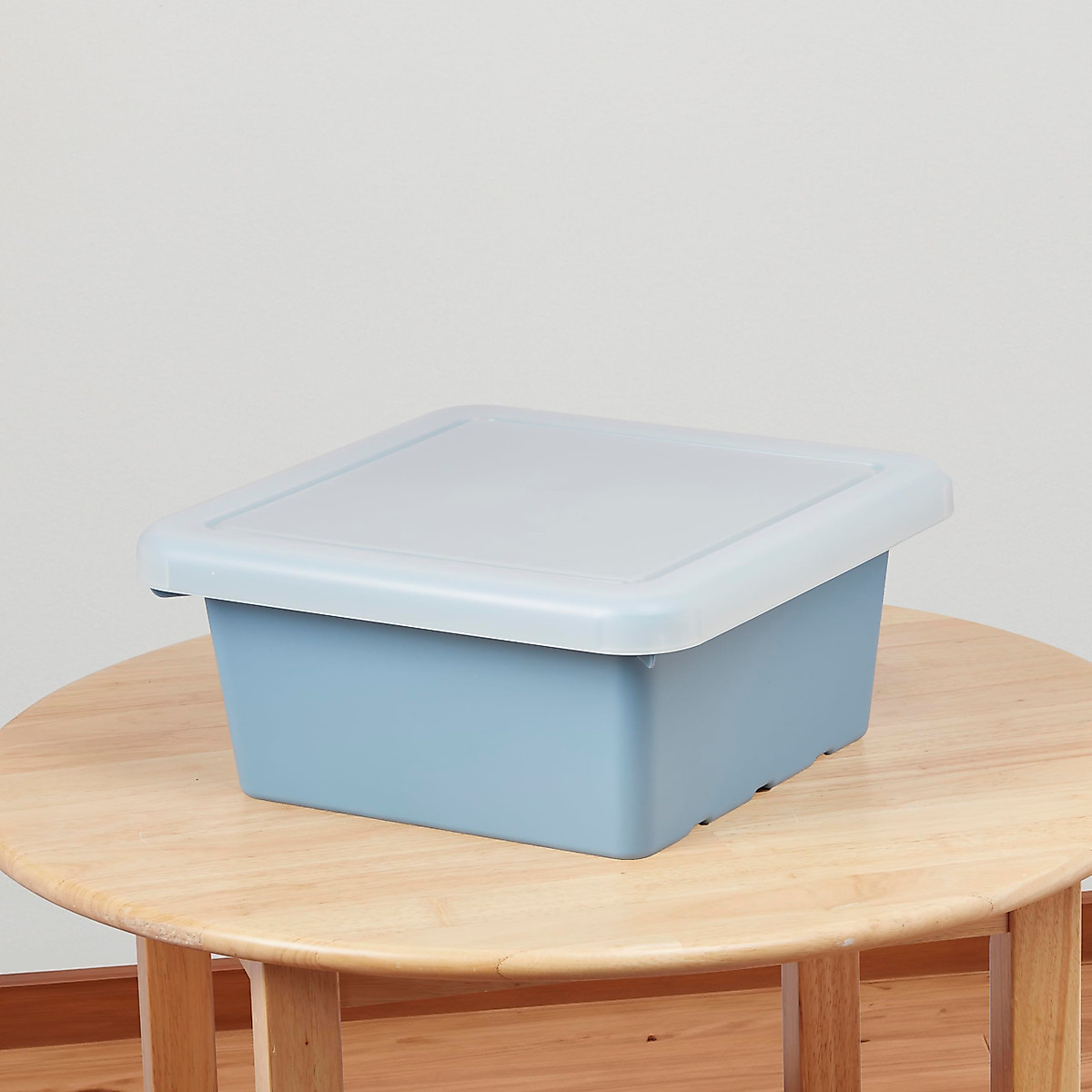 ECR4Kids Square Bin with Lid, Storage Containers, Powder Blue, 2-Pack