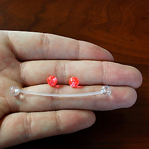 Body Candy Pregnancy Belly Button Ring Clear and Pink Acrylic Glitter Pack