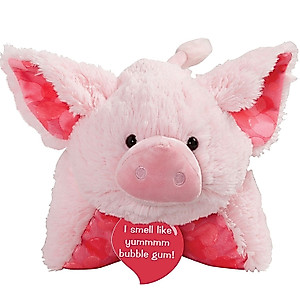 Pillow Pets Sweet Scented Bubble Gum Piggy, Stuffed Animal Pig Plush Toy, Pink