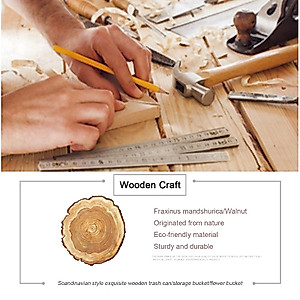 DRSFF Ultra-Narrow Trash Can for Bathroom Kitchen Gap ， Nordic Wooden Large Garbage Bin Bedroom Offices Durable Rubbish Container Wastebasket with Swing Top Lid (Color : B)