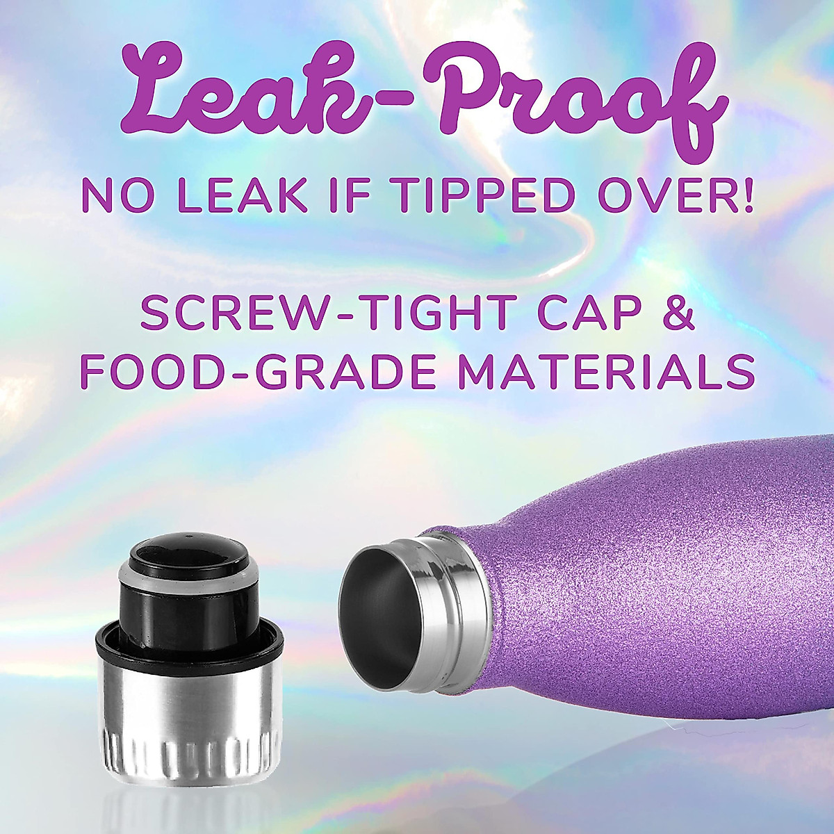 Personalized Water Bottles for Girls, Girly Gifts for Teens, Tweens, Women on Birthday, Christmas, Cute Insulated Bottles With No Straw for School, S