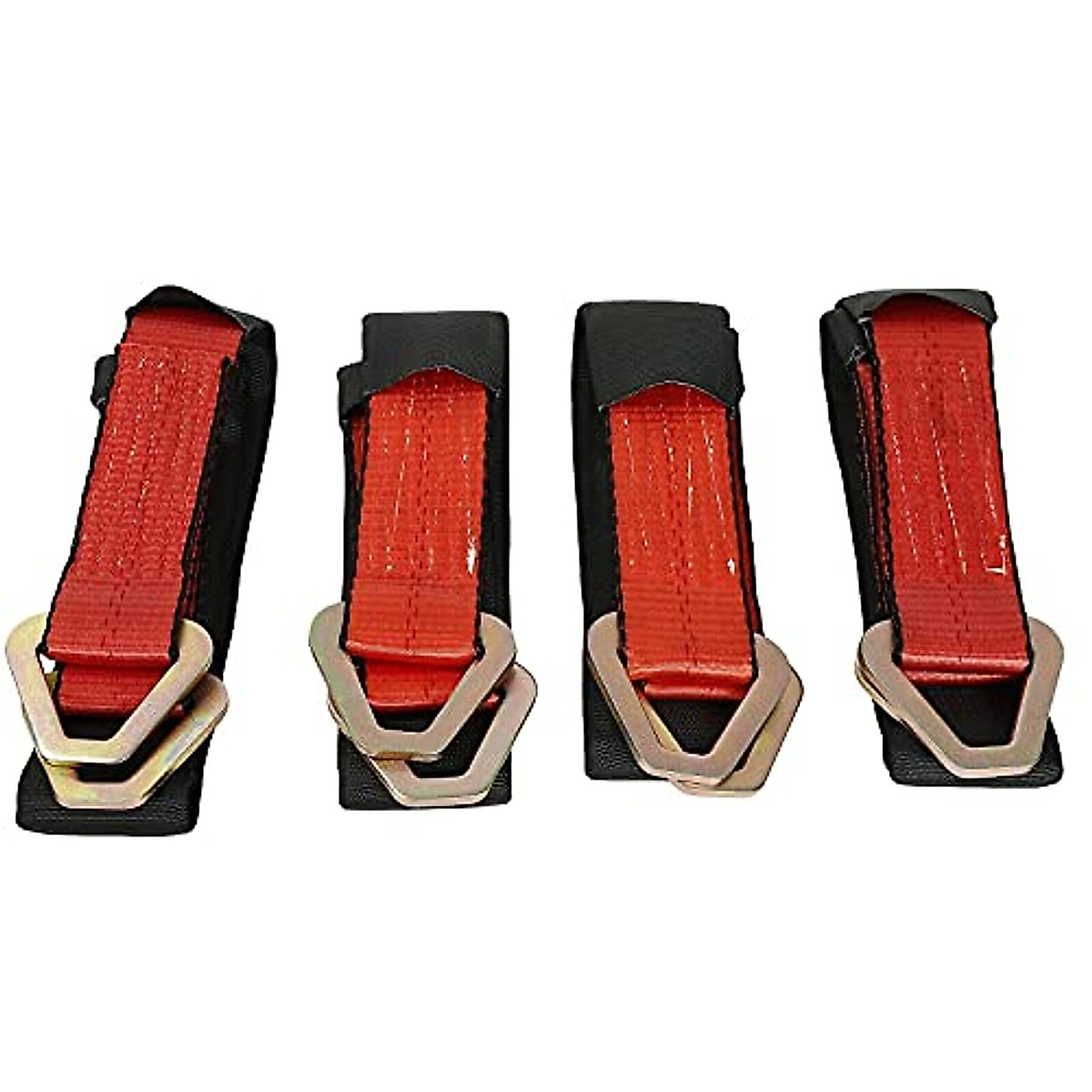 4 Pack 2"x 36" Tow Axle Strap Race Car Truck Wrecker Hauler Wheel Tie Down Strap with D Ring 10,000 Lb Combination Breaking Strength(Red)