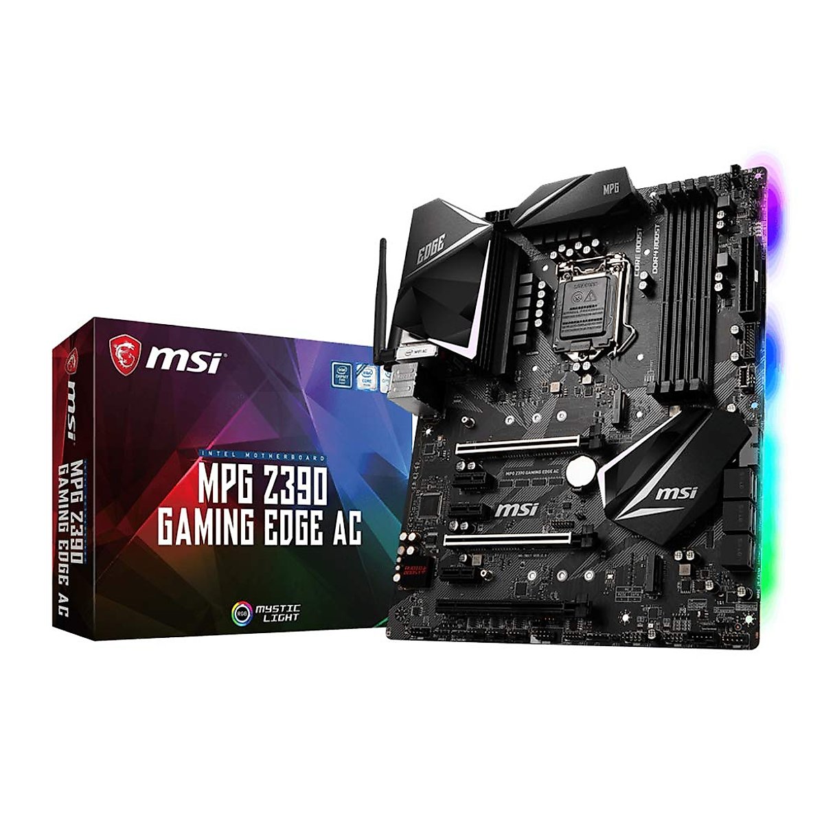 MSI MPG Z390 Gaming Edge AC LGA1151 (Intel 8th and 9th Gen) M.2 USB 3.1 Gen 2 DDR4 HDMI DP Wi-Fi SLI CFX ATX Z390 Gaming Motherboard