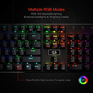Redragon K556 RGB LED Backlit Wired Mechanical Gaming Keyboard, 104 Keys Hot-Swap Mechanical Keyboard w/Aluminum Base, Upgraded Socket and Noise Absorbing Foams, Quiet Linear Red Switch