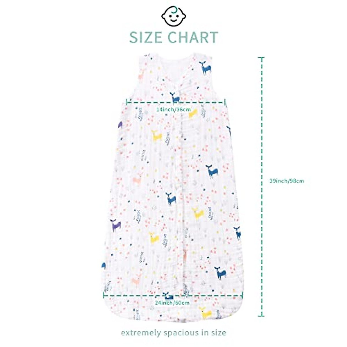 TADO MUSLIN Toddler Sleep Sack for 2-4T Baby, Organic Cotton Wearable Blanket for Boys and Girls