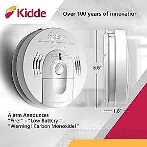 Kidde Hardwired Smoke & Carbon Monoxide Detector, Battery Backup, Interconnectable, LED Warning Light Indicators