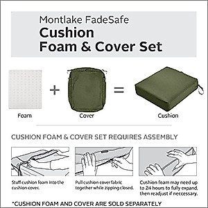 Classic Accessories Montlake FadeSafe Water-Resistant 72 x 21 x 3 Inch Outdoor Chaise Lounge Cushion Slip Cover, Patio Furniture Cushion Cover, Heather Fern Green, Patio Furniture Cushion Covers