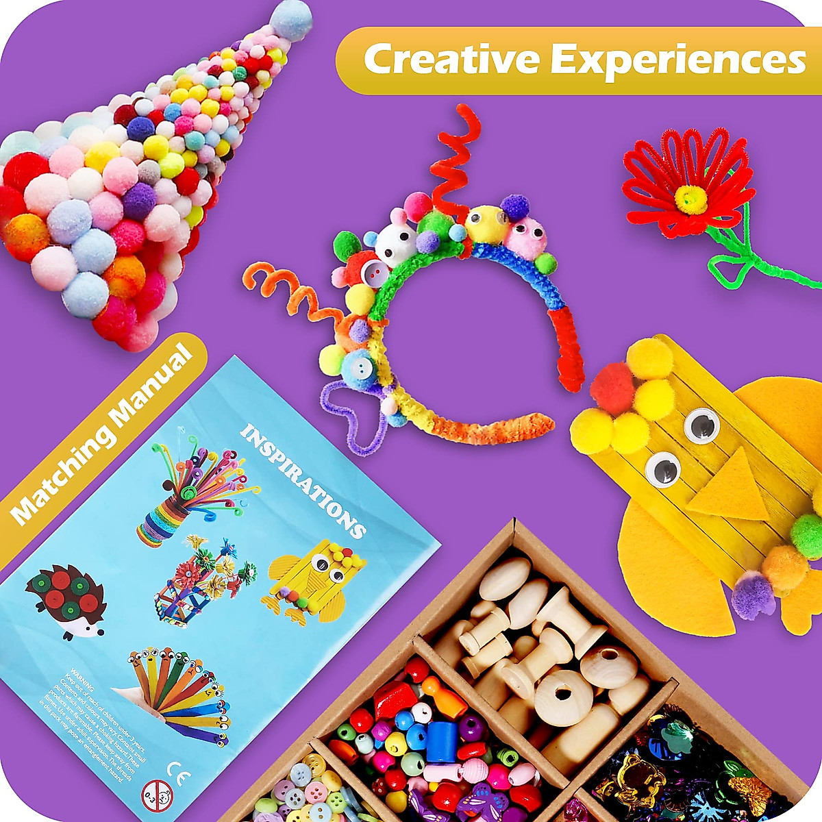 Arts and Crafts for Kids, 2200+ Piece Craft Kit Library in a Box for Kids Age 4 5 6 7 8 9 10 11 & 12 Year Old Boys & Girls, Crafting Supplies Set, Craft Box for Kids, Gift Ideas for Kids Art Kits