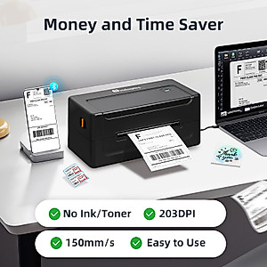 Meihengtong Thermal Label Printer - Milestone Shipping Label Printer High Speed Label Makers 4x6 Label Printer Compatible with Ebay,Shopify,UPS,Amazon,Etsy, Support Windows&Mac (Gray)