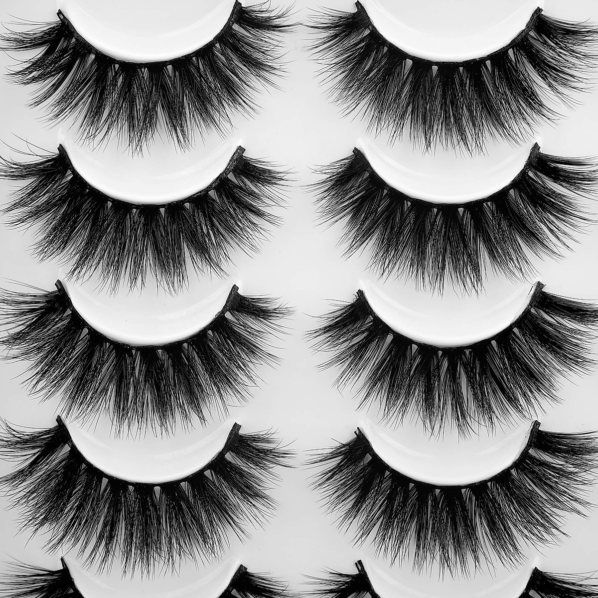 Lanflower Fake Eyelashes Natural Look Dramatic 3D Lashes Pack Faux Mink 20 Pairs 4 Styles