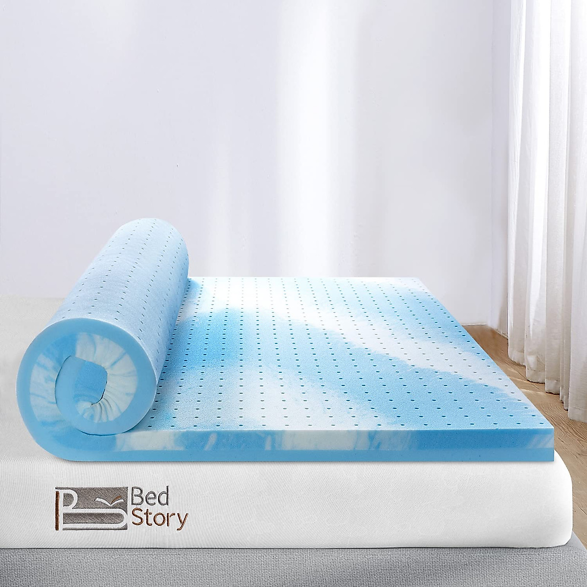 BedStory Mattress Topper Queen, 3 inch Memory Foam Mattress Topper, 1.8" Memory Foam Topper Plus 1.2" Firm Foam Mattress Topper, Cooling Bed Topper Mattress Pad for Back Pain Relief, CertiPUR-US