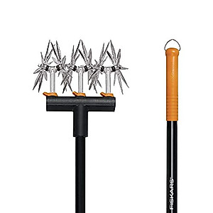Fiskars 40 to 60-Inch Telescoping Rotary Cultivator, 16Oz