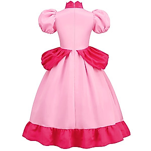 CONGRU Princess Costume Girls, Super Brothers Kids Princess Dress with Accessories Halloween Cosplay Dress Up (4-5Years)…