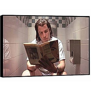 Pulp Fiction Canvas Print Poster Man Cave Classic Vintage Movie Pictures Modern Bathroom Decor Wall Art Prints Funny Reading Books Painting Pictures for Living Room Bedroom Home Decoration Unframed
