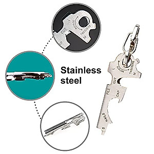 Multifunctional Keychain Bottle Opener Keychain multitool key organizer keychain stainless mini wrench screwdriver tweezers Utility pocket tool for Camping Outdoor Home Pub Beer Lover NOOMIEQCF