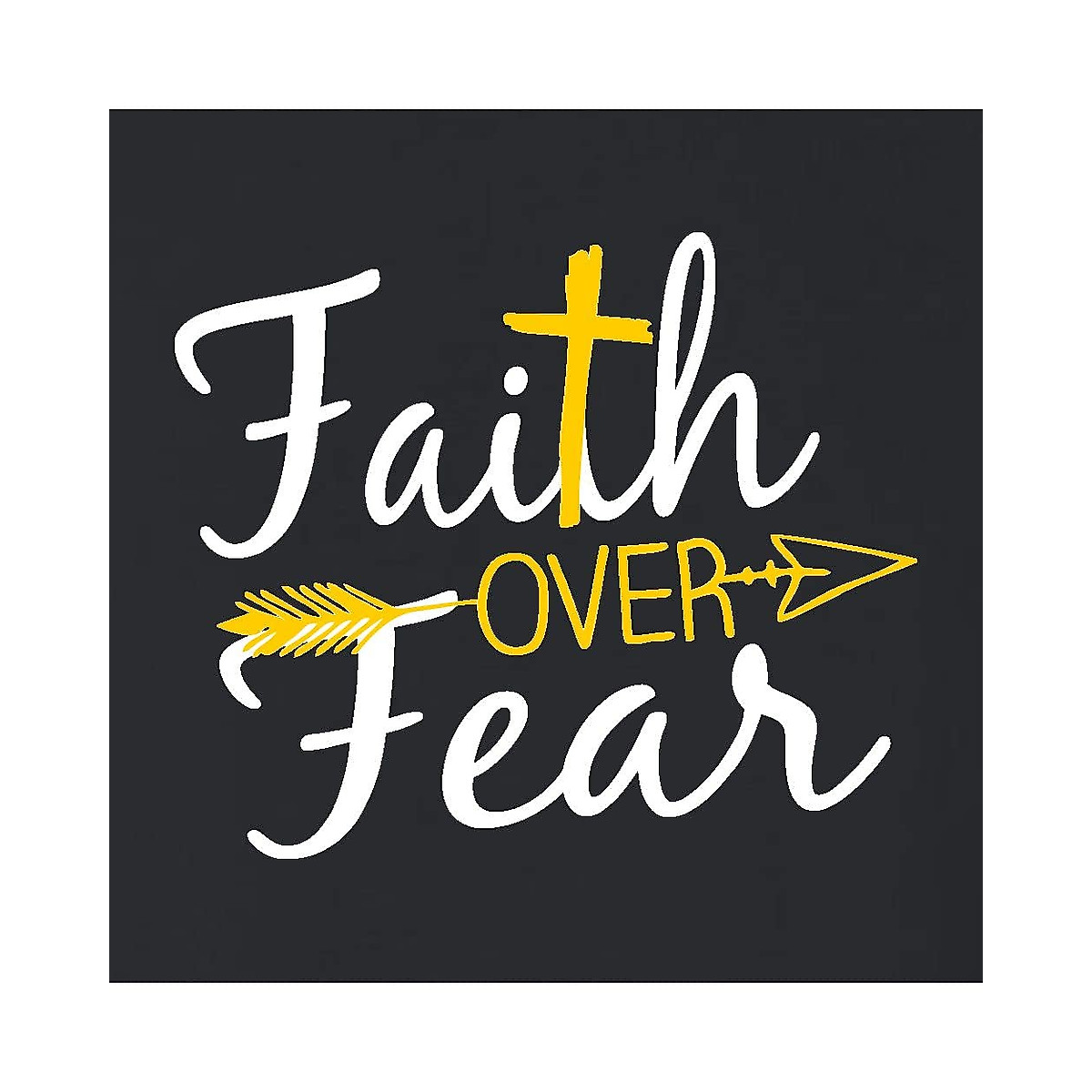 Go All Out Medium Black Mens Faith Over Fear Cross & Arrow Christian Jesus Sweatshirt Hoodie