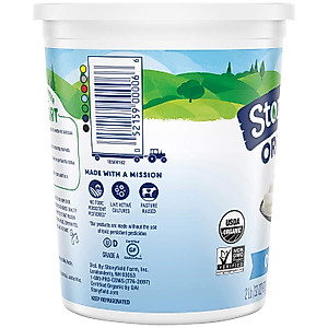 Stonyfield Organic Nonfat Yogurt, Plain, 32 oz.; Multiserving Yogurt Snack & Cooking Substitute