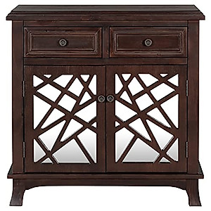 Rhomtree 30.3'' Kitchen Sideboard Buffet with Doors, Drawers and Adjustable Shelf, Storage Cabinet Wood Accent with Durable Wooden Build Large Storage Space Buffet Ample Storage Space (Brown)