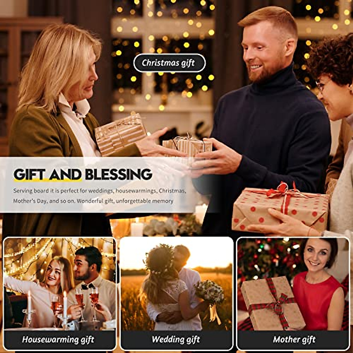 12 Pcs Thicken Bamboo Cutting Board Bulk Personalized Wood Chopping Board Customized Laser Engraving Blanks Serving Board for Wedding Mother's Day Housewarming Gift (Paddle)