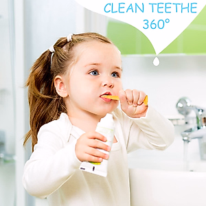 2 Pieces Kids U Shaped Toothbrush 360 Degrees Toddler Toothbrush Soft Silicone Brush Head Tooth Brush U Type Toothbrush for Toddlers Ages 2-6 (Cute Style,2-6 Years)