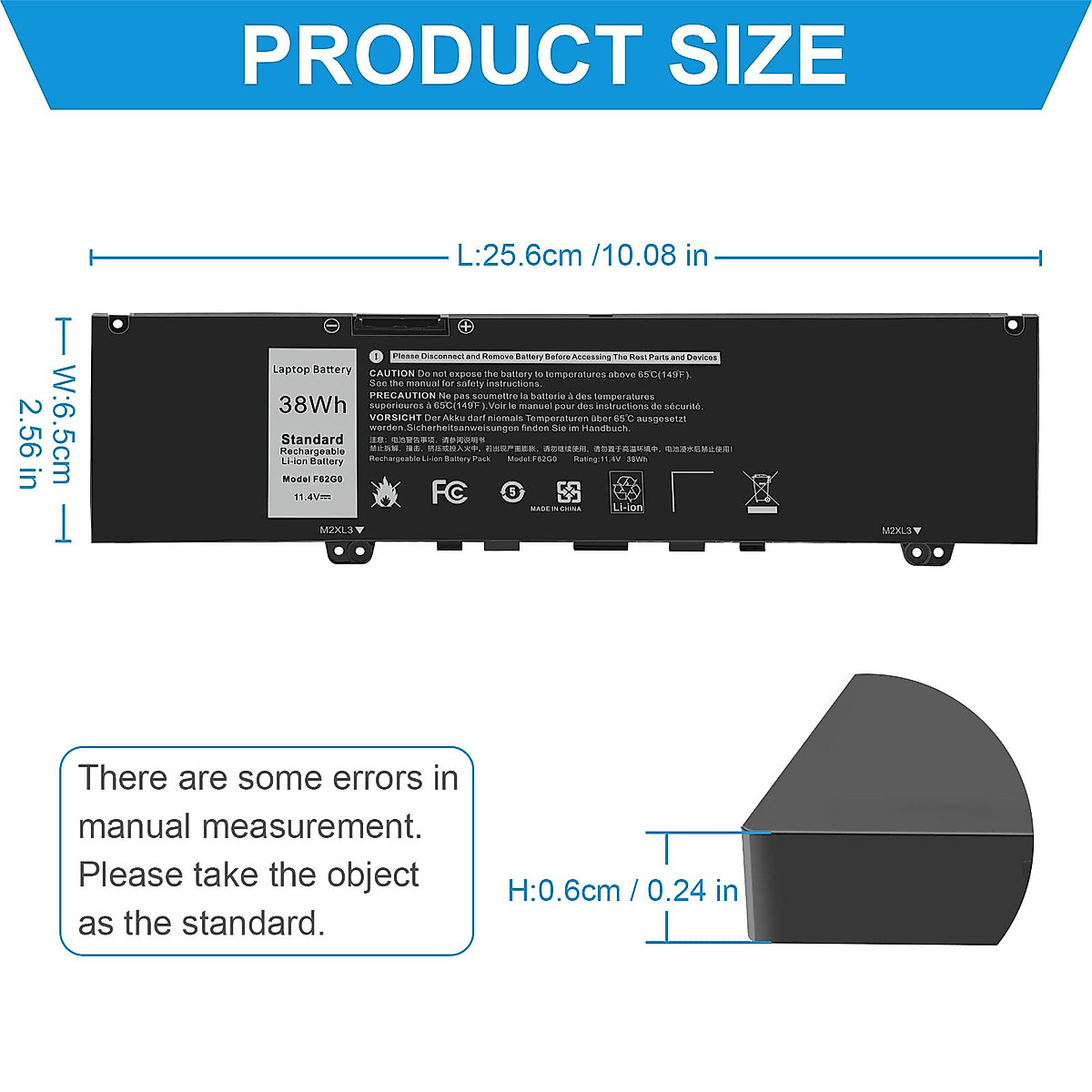 Fancy Buying 39DY5 F62G0 Battery for Dell Inspiron 13 7000 i7373 7373 7386 2-in-1 7370 7380 5370 P83G P87G P91G P83G001 P83G002 P87G001 P91G001 039DY5 39DY5 0F62G0 RPJC3 0RPJC3 F62GO Vostro 13 5370