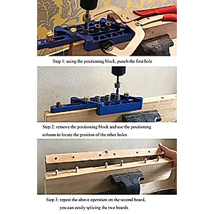 Update Self Centering Dowelling Jig Wood Dowel Hole Drilling Guide 1/4" 5/16" 3/8" Woodworking Positioner Locator