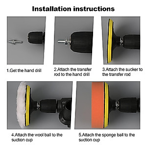 Harewu 17 Pcs Polishing Pads Kit,3 Inch Sponge Buffing Pads,Buffer for Car Detailing, Polishing Wheel for Drill,Car Buffer Polisher Kit Drill Buffing Kit for Car Polishing, Waxing, Sealing Glaze