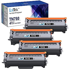 LxTek Compatible Toner Cartridge Replacement for Brother TN760 TN 760 TN730 TN 730 to Compatible with MFC-L2710DW HL-L2350DW HL-L2370DWXL MFC-L2750DW HL-L2395DW MFC-L2690DW Tray (Black, 4 Pack)