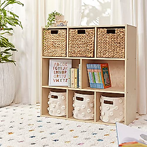 ECR4Kids Streamline 8-Compartment Storage Cabinet, 36in, Classroom Furniture, Natural
