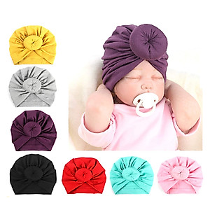 Baby Turban Newborn Turbans for Baby Girls Head Wraps Bow Hats for Newborns Baby Beanie Hats Headraps