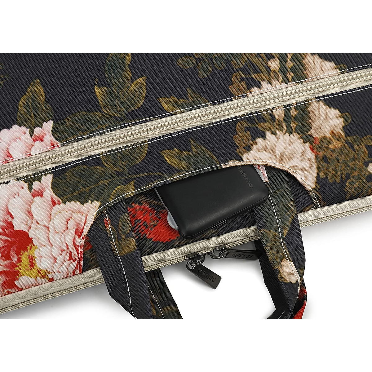 DACHEE Black Peony Patten Waterproof Laptop Shoulder Messenger Bag Case Sleeve for 14 Inch 15 Inch Laptop Case Laptop Briefcase 15.6 Inch