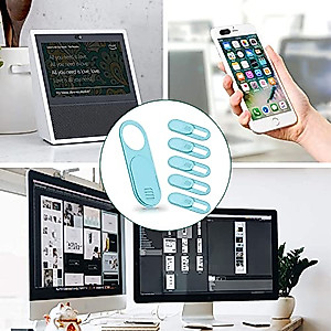 ONKENTET 6PCS Webcam Cover Slide Compatible with Tesla Model 3 Y X S 2017-2023 Accessories Car Camera Cellphone Laptop Privacy Covers Slide Frosted Interior Cabin Front Camera Thin Cover (Blue)