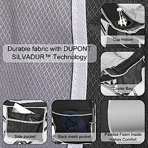 VOYSIGN Padded Camping Chairs for Adults, Oversized Folding Outdoor Chairs, Weight Capacity 475lbs, with Cooler Bag, Cup Holder, Storage Pocket, Carry Bag