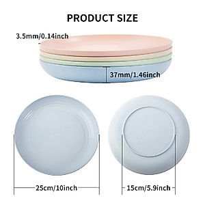 OAMCEG 8 Pack Plastic Plates Reusable 10 Inches Unbreakable Eco-Friendly Lightweight Wheat Straw Plates, Salad Plates, Camping Plates, Dinner Plates, College Dorm Room Essentials, BPA FREE