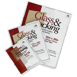 MCS Glass And Backing Kit, Smooth Ground Edge Glass With Corrugated Backing Board, For 8x10" Photo.
